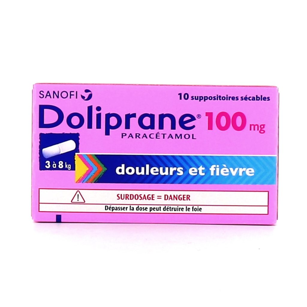 Doliprane 100 mg en 10 suppositoires sécables